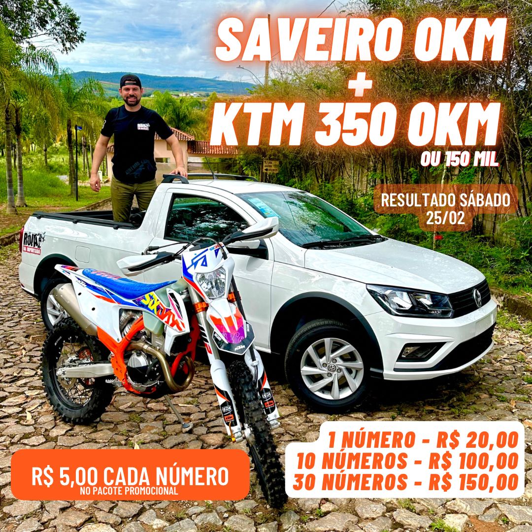 Saveiro 0km + KTM 350 0km ou 150 mil - Agenda Off Road